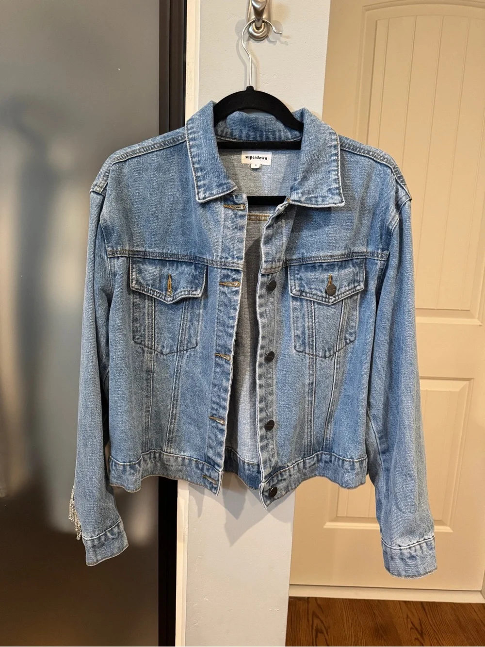 superdown | Jackets & Coats | Superdown Light Blue Denim Jacket With ...